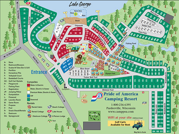 Maps & Rules - Camping in Portage, Wisconsin | The Dells